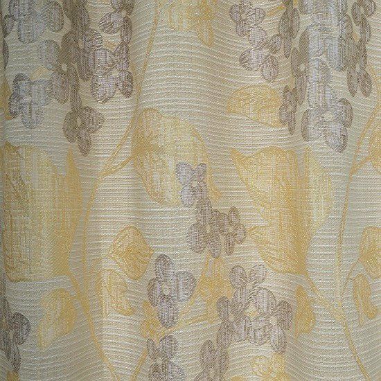 【エクストリームシリーズ】上質ジャガード・形状記憶付カーテン ＜HANAIRO はないろ イエロー＞ | びっくりカーテン｜100サイズカーテンとインテリアの専門店