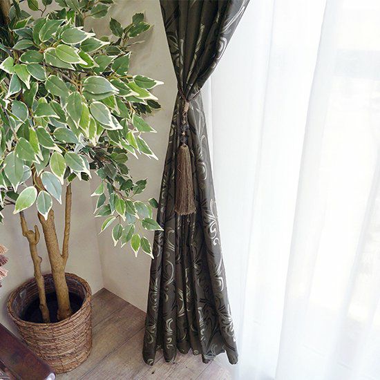 【エクストリームシリーズ】上質ジャガード・形状記憶付カーテン ＜ -Rachel- ラッヘル ダークブラウン＞ | びっくりカーテン｜100 ...